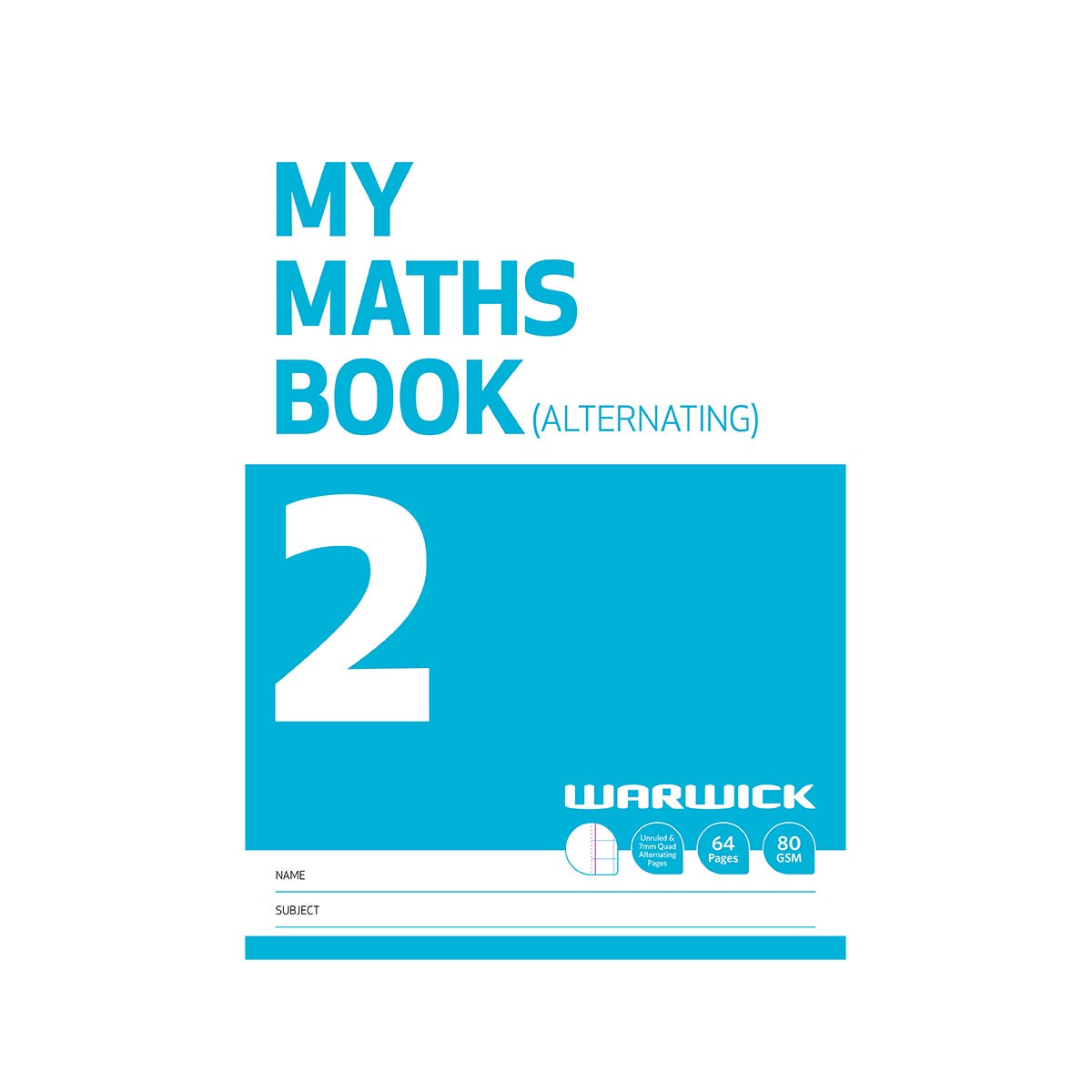 Warwick My Maths Book 2 7mm Quad Alternating Pages – Tawa Books & Post
