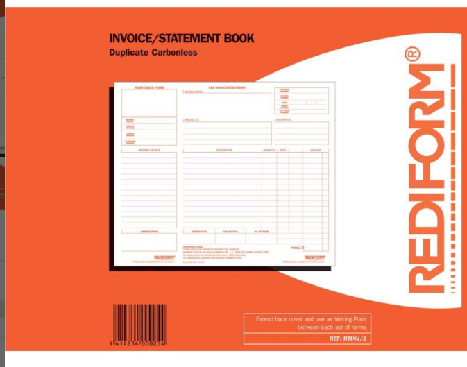 INVOICE/STATEMENT BOOK REDIFORM DUP 50LF – Tawa Books & Post